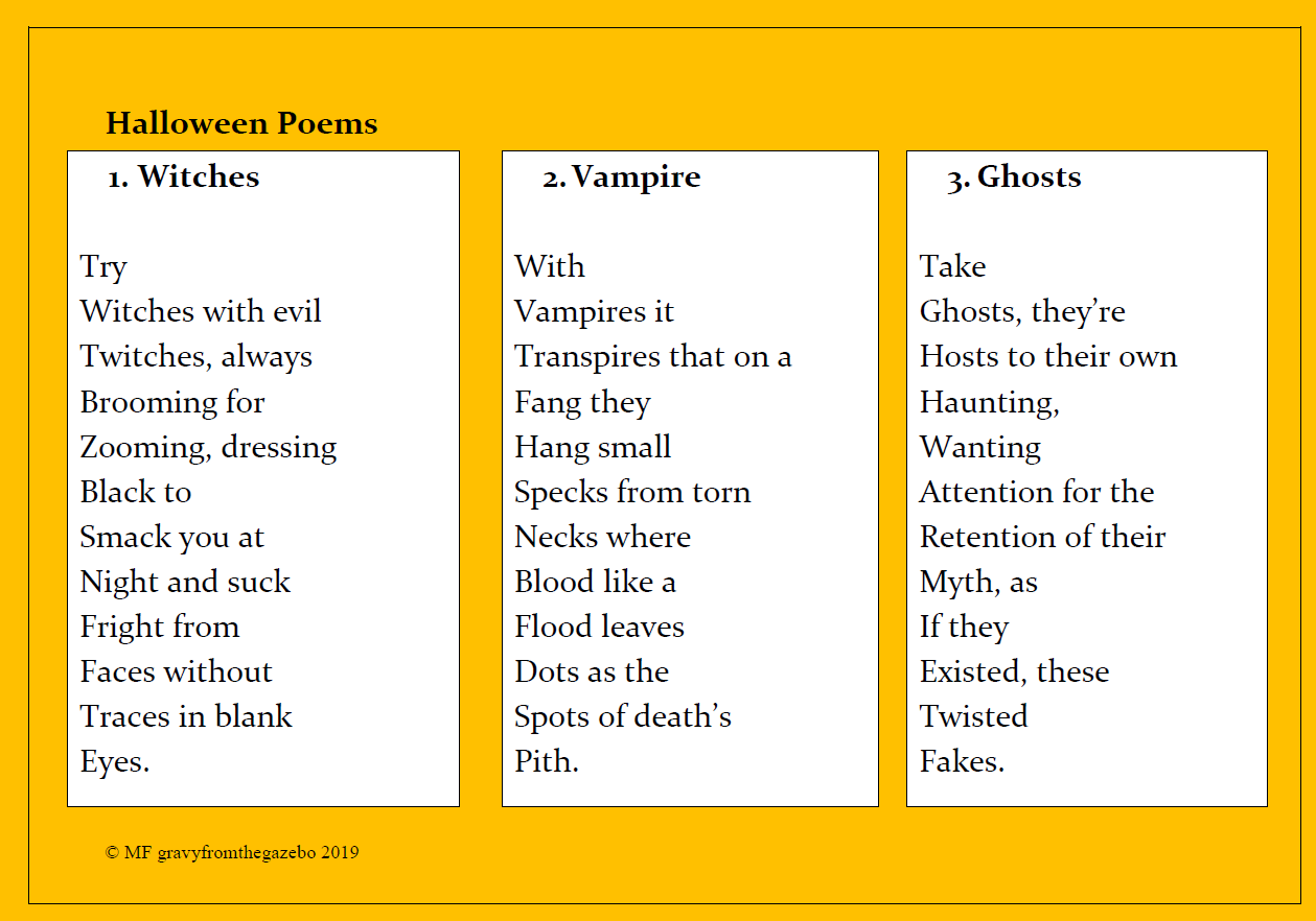 Halloween Poems for the Classroom | gravyfromthegazebo