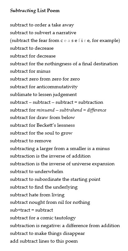 List Poem 2… | gravyfromthegazebo